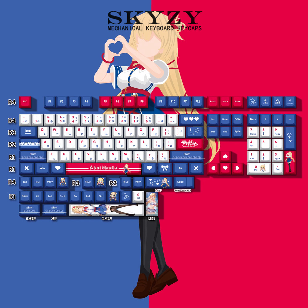 Akai Haato Keycaps Cherry Profile VTuber Hololive PBT Dye Sub Keycap | Shopee Việt Nam