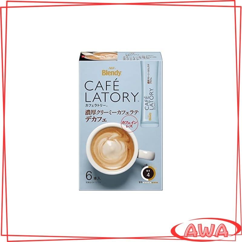 AGF Blendy Café Latte Stick Rich Creamy Decaf 6x6 Boxes [Decaffeinated ...