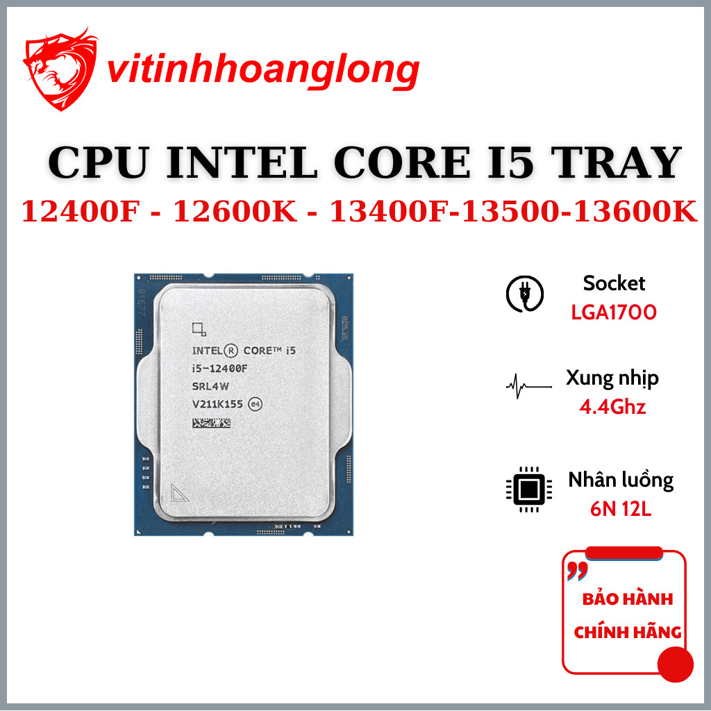 Bộ Vi xử lý CPU Intel core i5 12400F | 12400 | 12600KF | 12600K - i5 ...