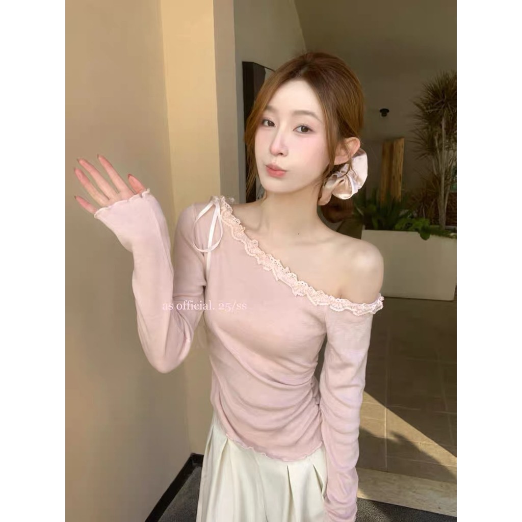 Balamy AS chính thức đầu xuân mẫu mới blogger giới thiệu thiết kế nguyên bản áo dệt kim Vai Lệch ...