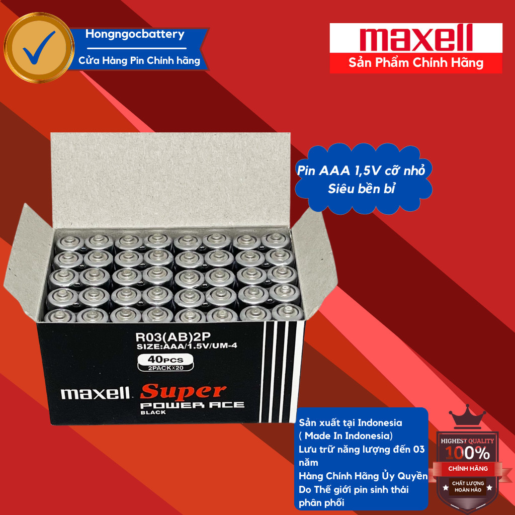 Hộp 20/40 Pin AA - AAA ( 2A-3A ) Maxell R03P - Hàng chính hãng Max_ell, Hàng nhập khẩu dùng cho ...