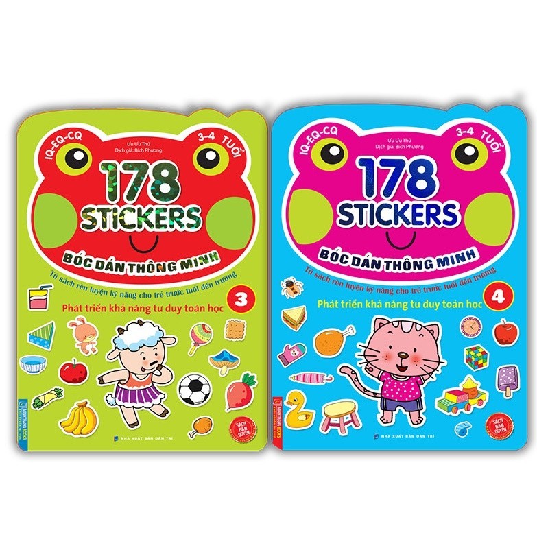 Sách-Combo 2c Bóc dán hình thông minh 178 sticker (3-4 tuổi) quyển 3 và ...