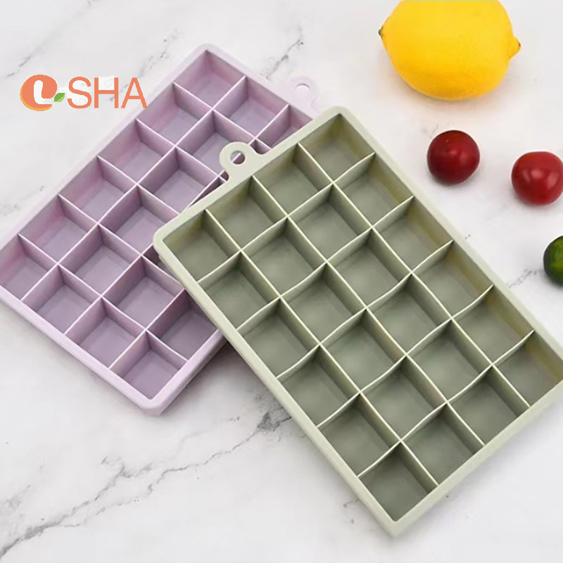 [Lsha] Có Nắp Khay Đá Silicon 24 Lỗ Hộp Vuông Cho Thực Phẩm Phụ Trợ ...