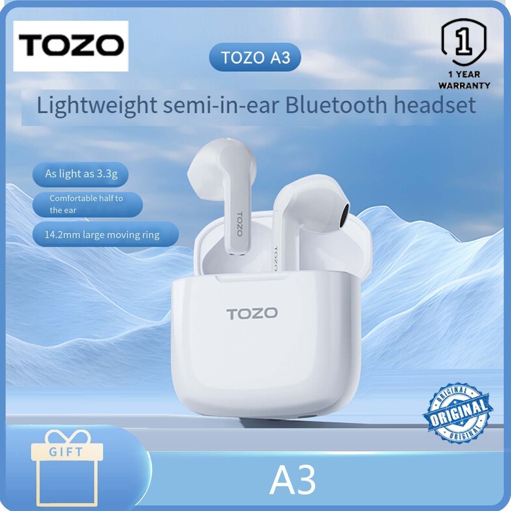 Tai nghe Bluetooth không dây TOZO A3 True Tai nghe bán trong tai để nói chuyện thoải mái và ...