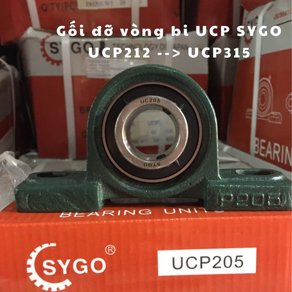 Gối đỡ vòng bi UCP SYGO UCP212, UCP213, UCP214, UCP215, UCP216, UCP217, UCP218, UCP314, UCP315 ...