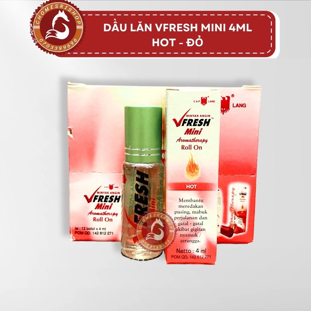 [100% CHUẨN] Lố 12 chai dầu Vfresh đỏ mini 4ml Indonesia | Shopee Việt Nam