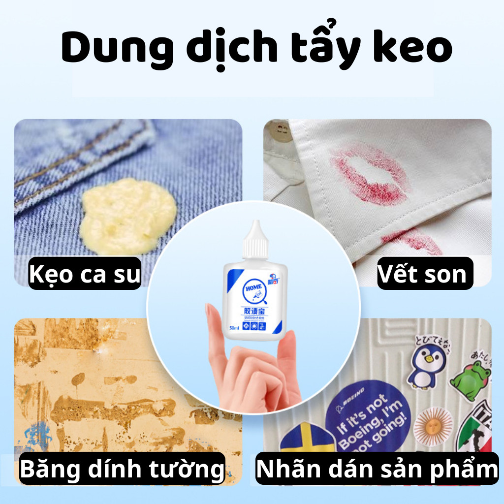 Nước tẩy keo đa năng hiệu quả trên các vết keo thừa, băng dính, sticker ...