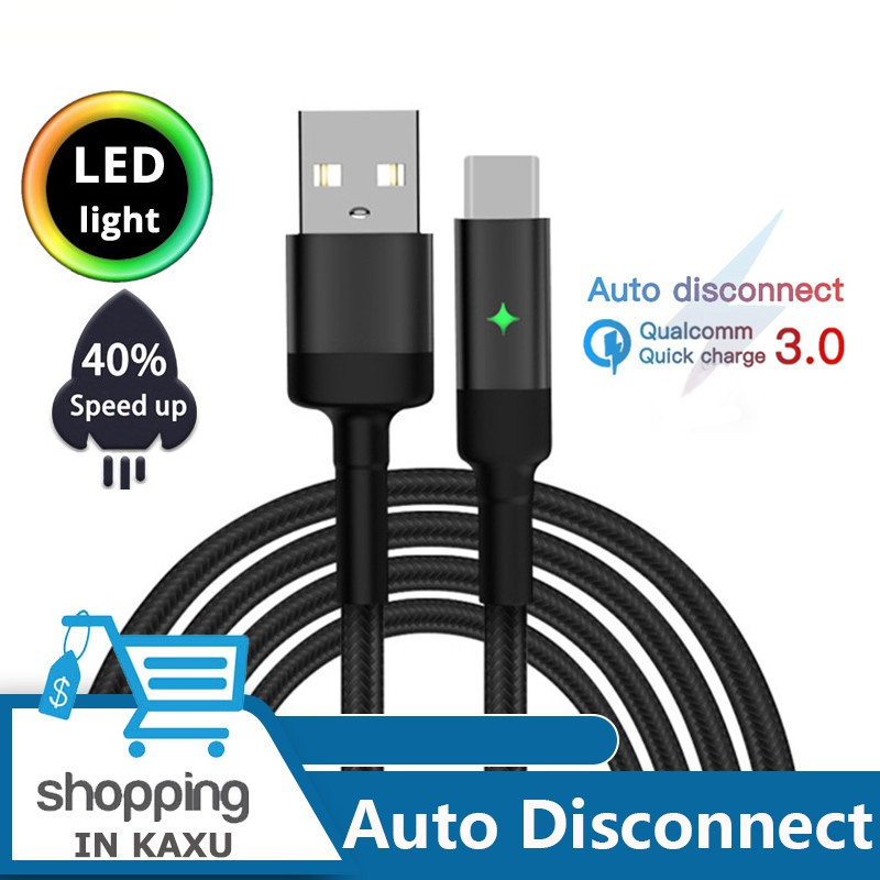 2.4A Fast Charging Cable Smart Auto Disconnect USB Data Cable Micro USB ...