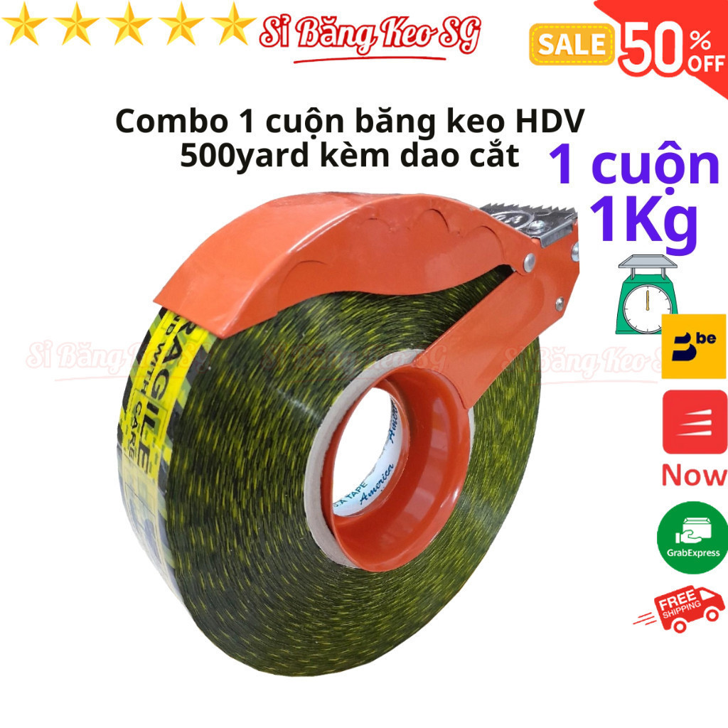 SKU94 - Combo Băng keo hàng dễ vỡ 500yard kèm dao cắt băng keo, nặng ...