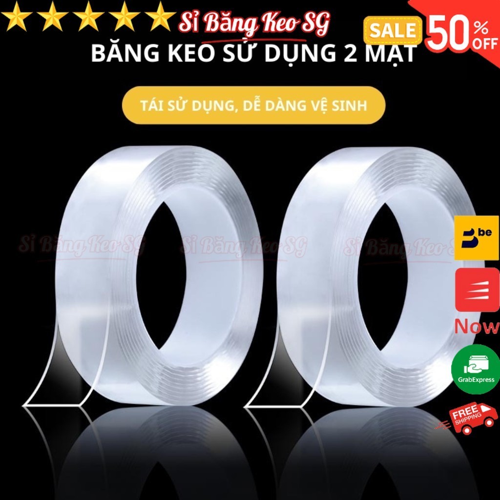 SKU478 - Băng keo nano 2 mặt siêu dính trong suốt đa năng 3M, dầy 1mm ...