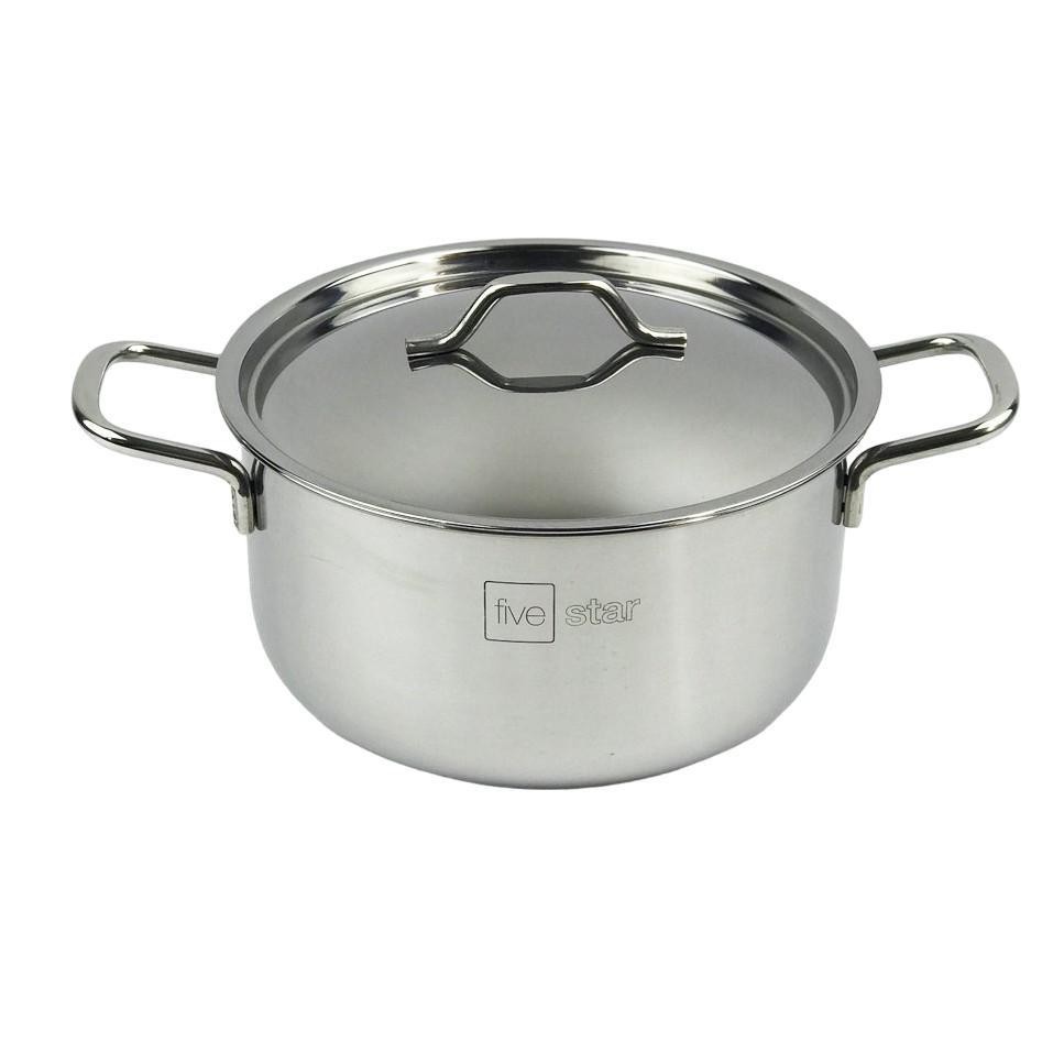 Xoong Inox, Nồi Inox 3 Đáy Fivestar Nắp Inox 16-18-22-24Cm Sáng Bóng ...