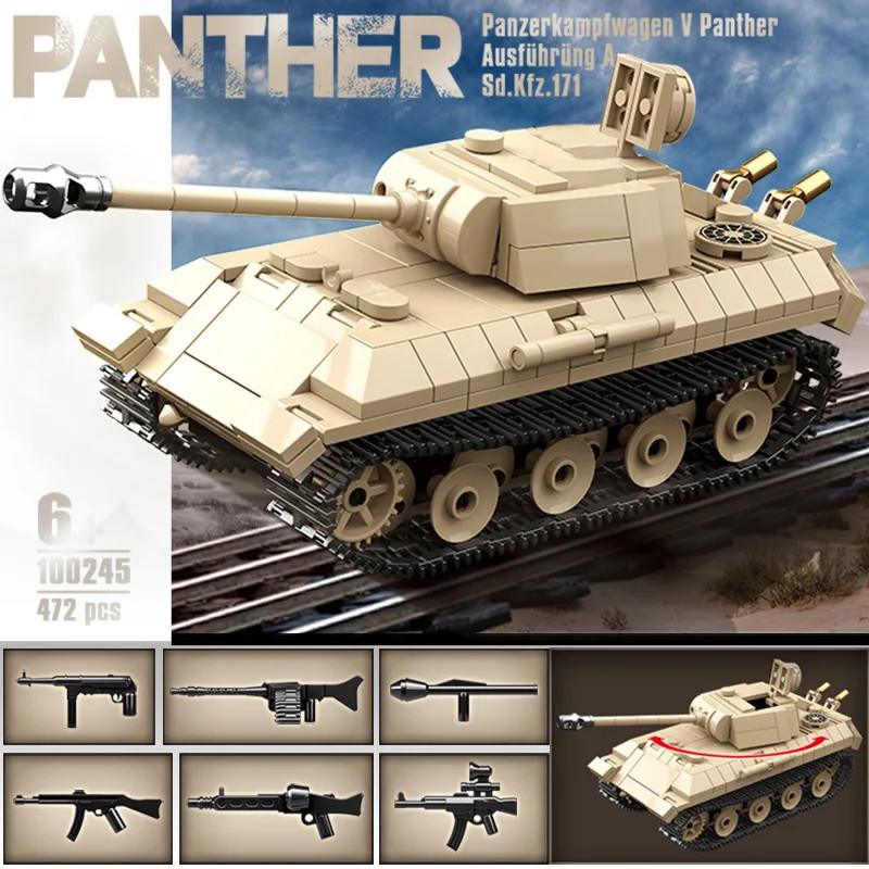 Lắp ráp Mô hình xe tăng Quan Quan Đức Panzer V 100245 Soviet KV-2 100248 heavy tank kv-1 100271 ...