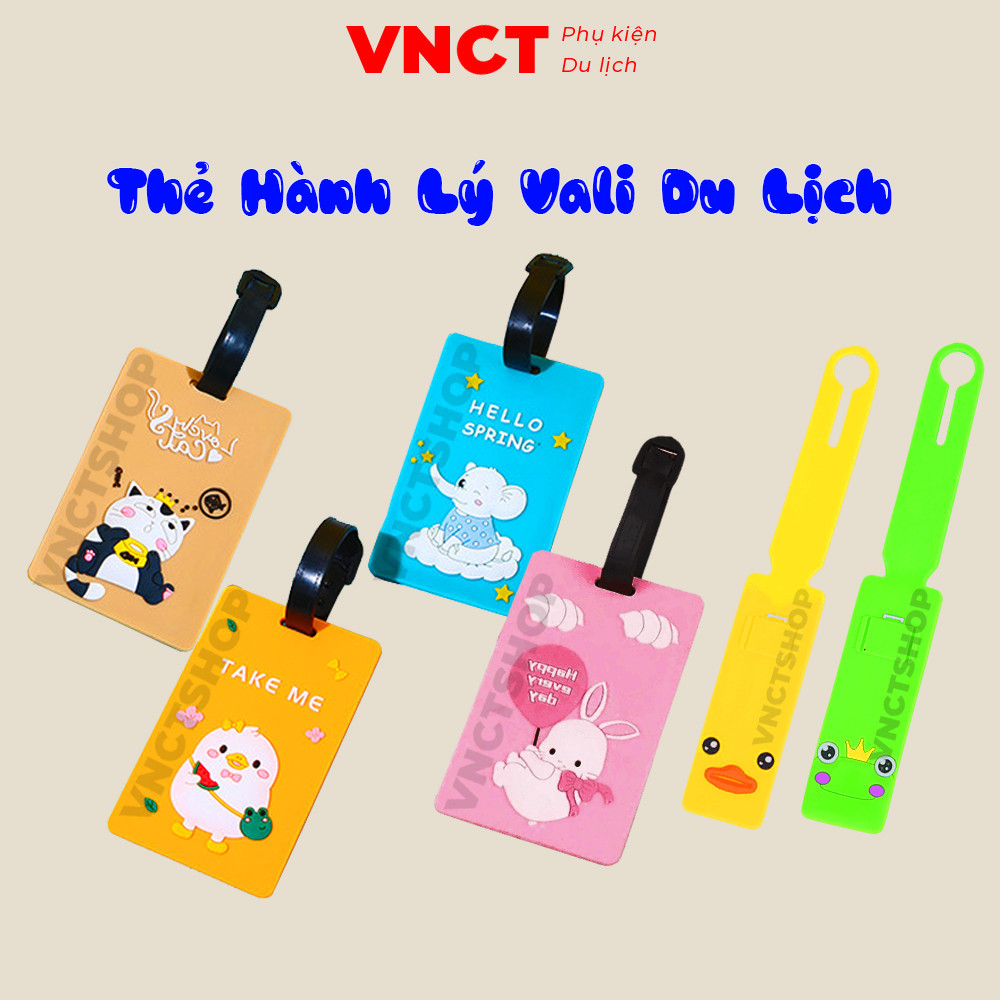 Thẻ hành lý name tag vali du lịch vnct , thẻ tên treo gắn vali cute dễ ...