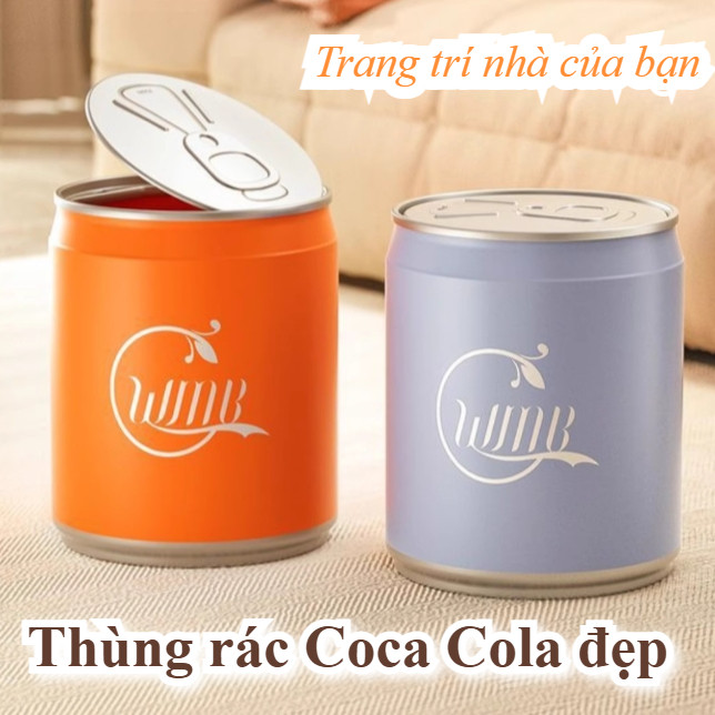 Coca-cola can Design Thùng rác có nắp ép, Thùng Rác Bấm Nút Đỏ & Cam ...
