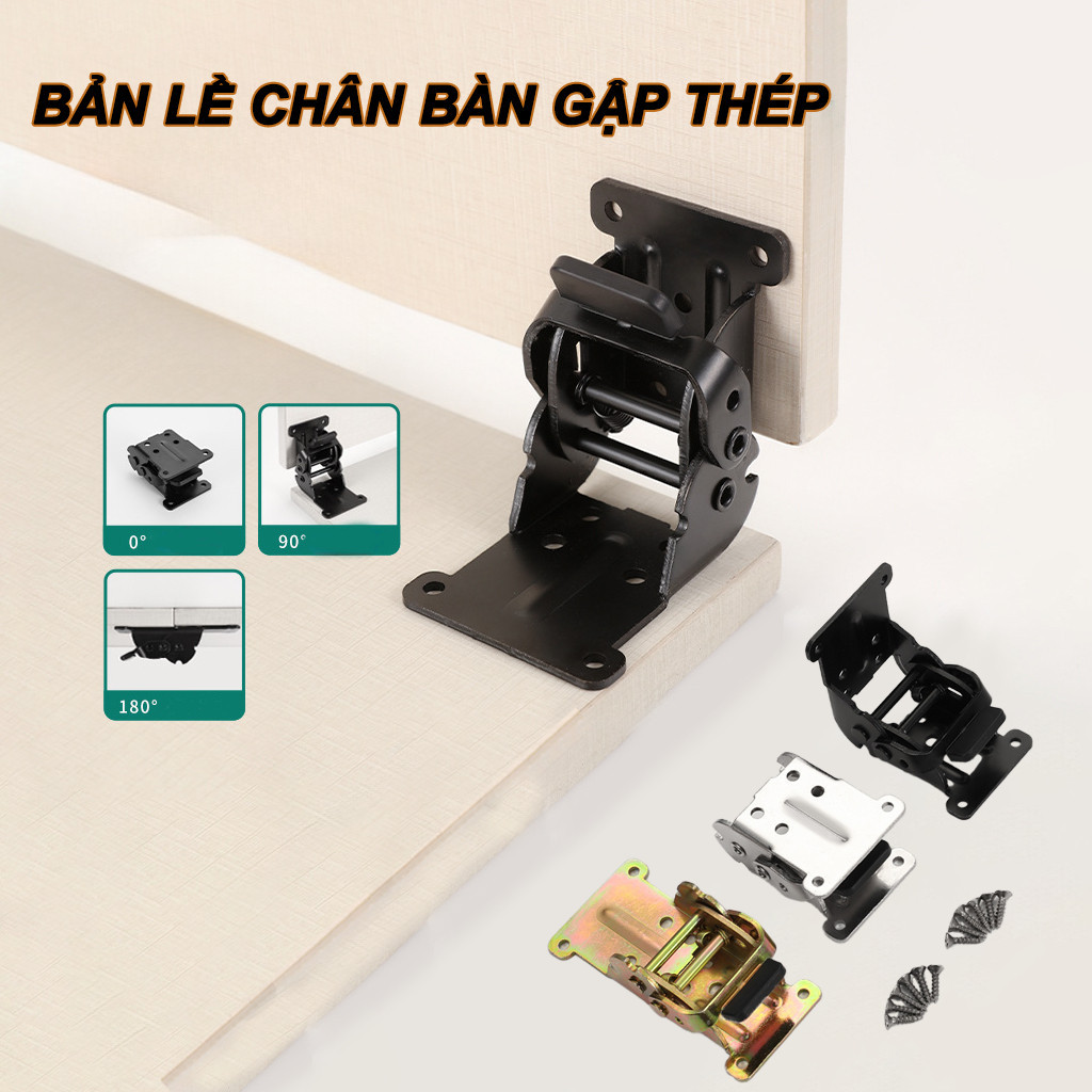 Bản lề gấp tự khóa 0-90-180° dùng làm bàn gấp, cánh tủ, DIY -BIADE ...
