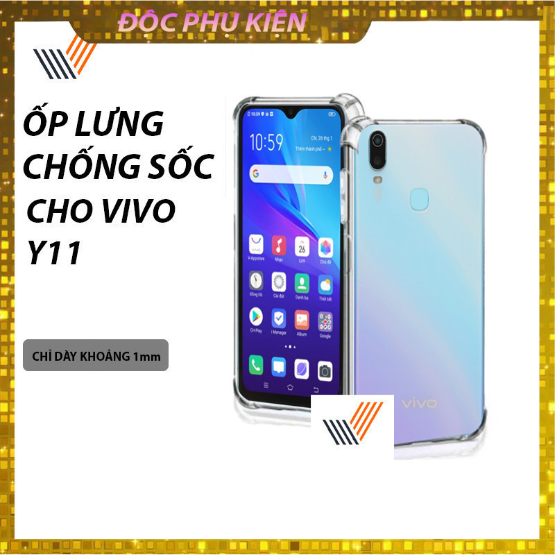 Ốp lưng Vivo Y11 2019 dẻo trong suốt silicon cao cấp chống sốc chống va đập có gờ bảo vệ bốn góc ...