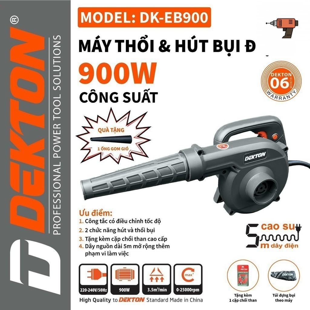 Máy Thổi Hút Bụi hút bụi Điện Dekton DK-EB900 Công Suất 900w Có Chỉnh ...