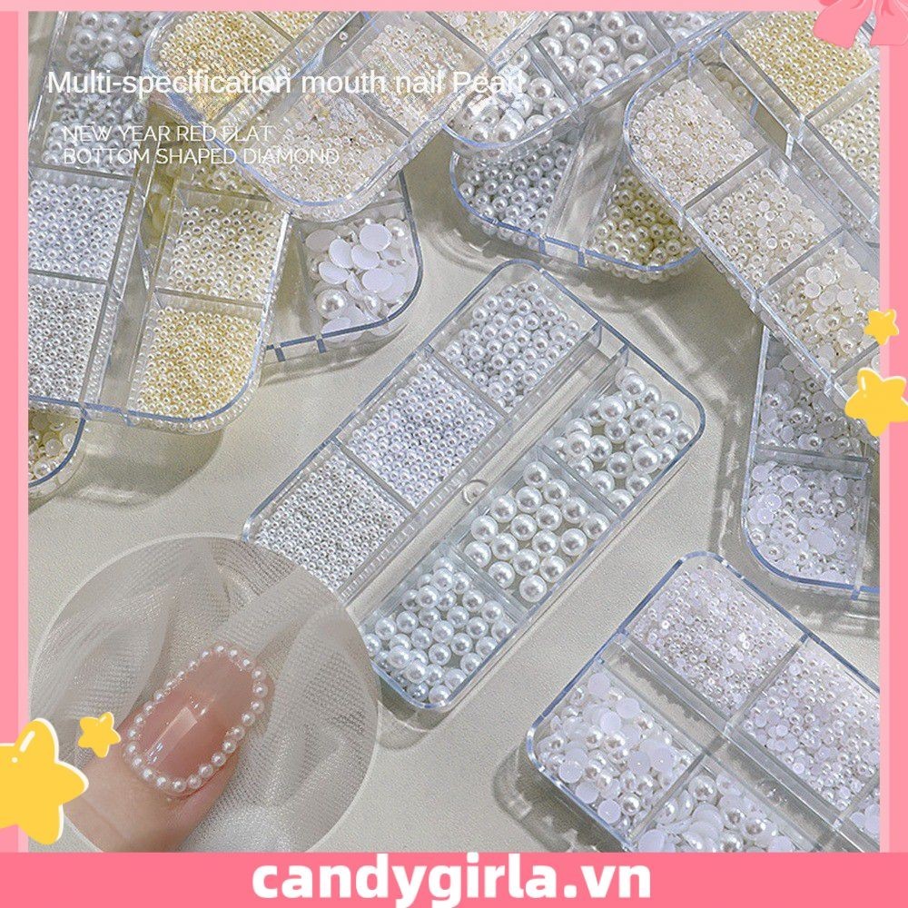 candy 1 Hộp/12 Kiểu Ngọc Trai Trang Trí Móng Tay Mix Size Ngọc Trai ...