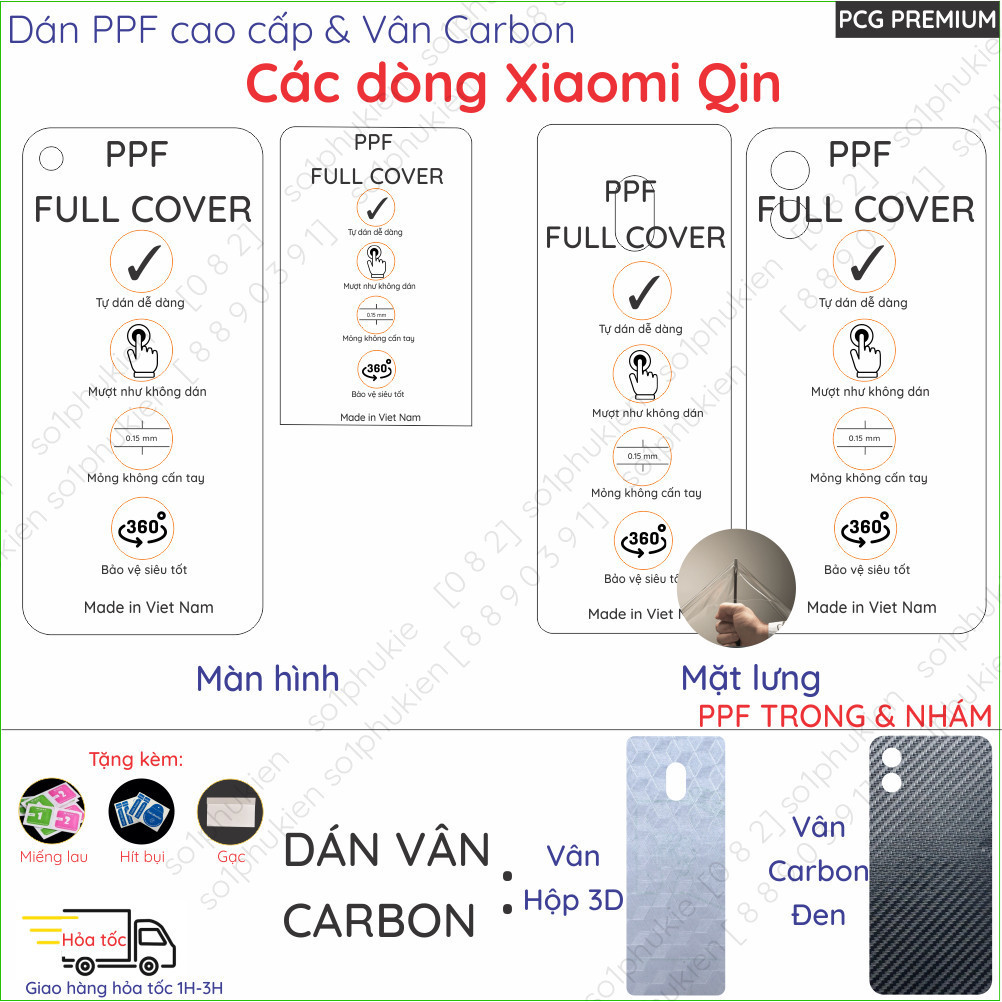 Dán PPF & Skin màu Carbon Xiaomi Duoqin3 Ultra (Qin 3 Ultra)/ qin 3 Pro ...