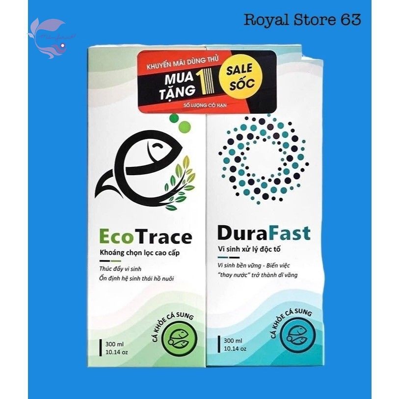 EcoTrace (Khoáng Cao Cấp), DuraFast (Vi Sinh Trong Nước) Cho Bể Cá Cảnh (Chai 300ml) Cá Khỏe Cá ...