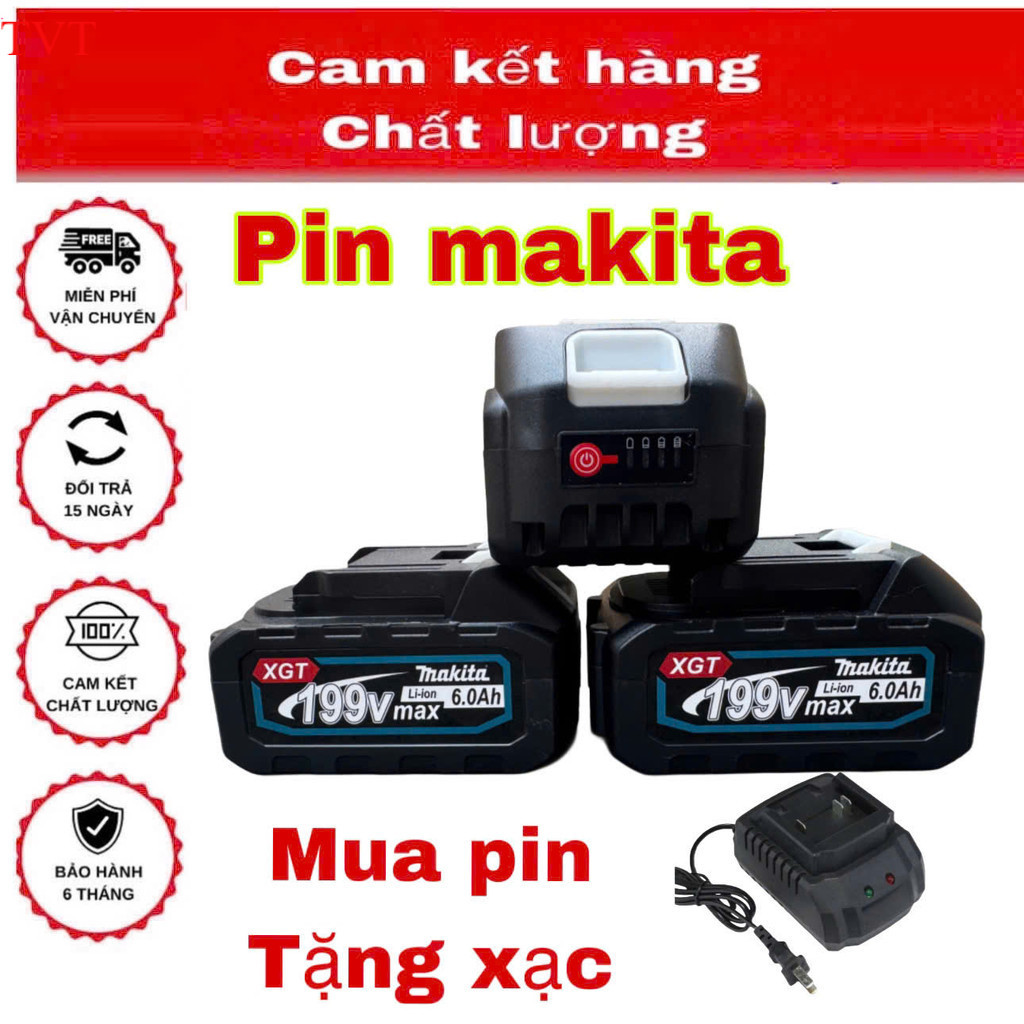 Pin Makita, Pin 10 cell Makita 199v Chân Pin Phổ Thông M21 Dùng Máy ...