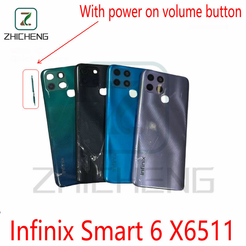 Dành cho Infinix Smart 6 X6511 nắp cửa pin có nút âm lượng nguồn bên ...