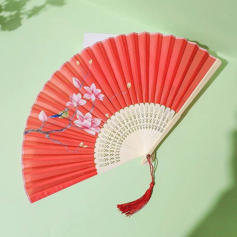 Quạt tre cổ điển Hanfu Fairy Cheongsam Dance Lotus Folding Fan Tùy ...