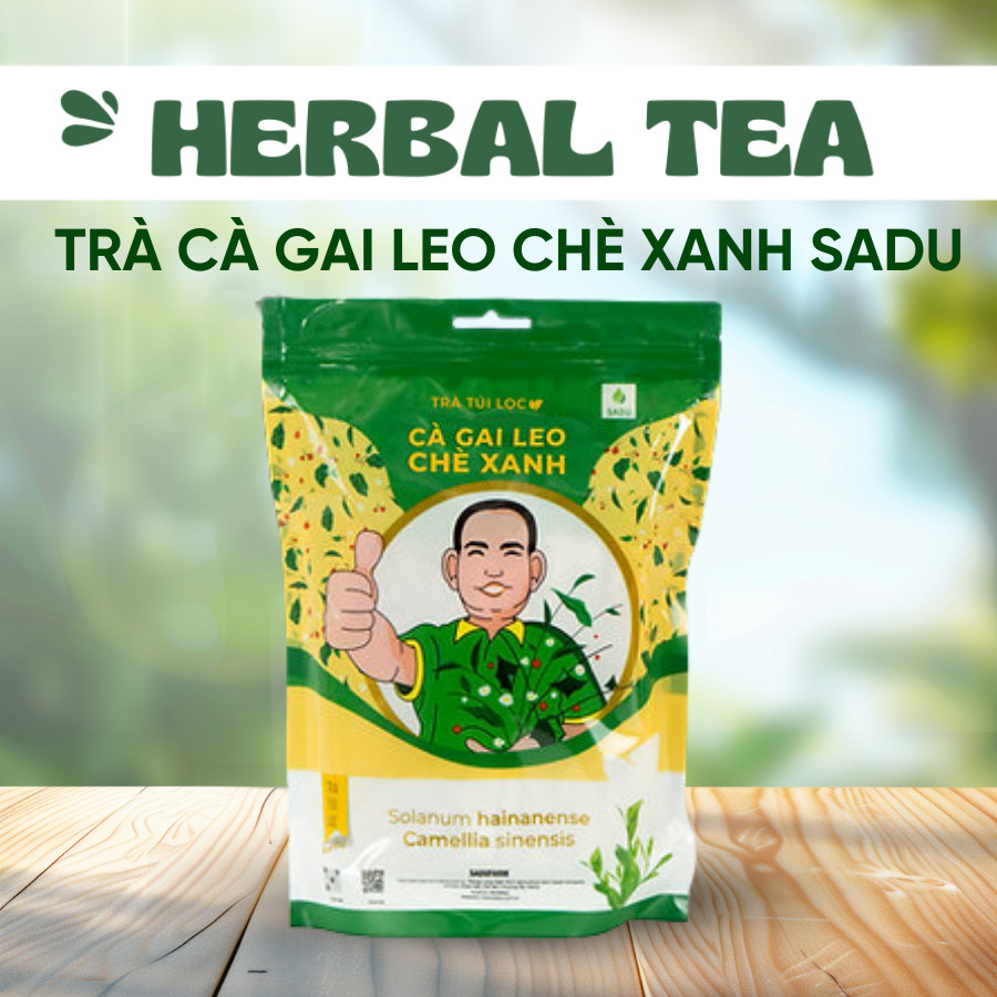 Trà Cà gai leo chè xanh sadu gói 250g thanh nhiệt thải độc mát gan ...