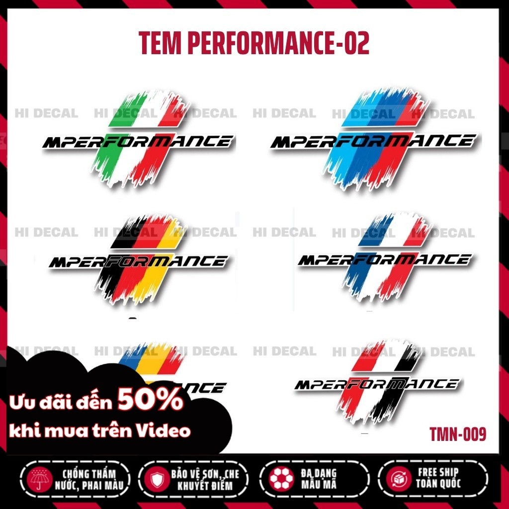 [2 chiếc] Tem performance 02 dán đa vị trí |TMN-033| Decal sticker dán ...