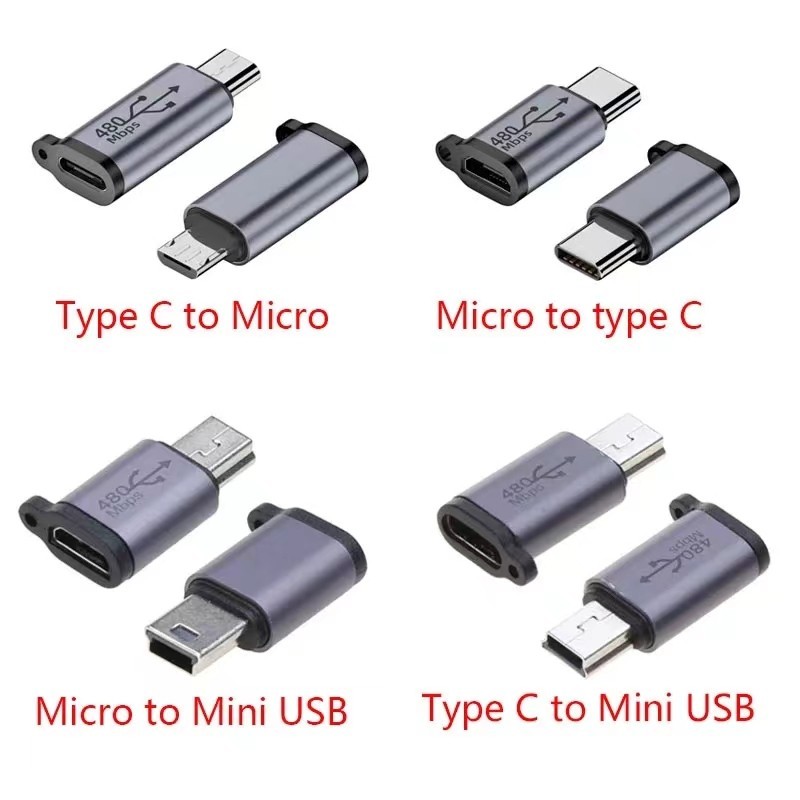 Micro USB Mini USB Type-C iOS Adapter Nam Nữ Chuyển Đổi Đồng Bộ Dữ Liệu Sạc Cho Xiaomi Samsung ...