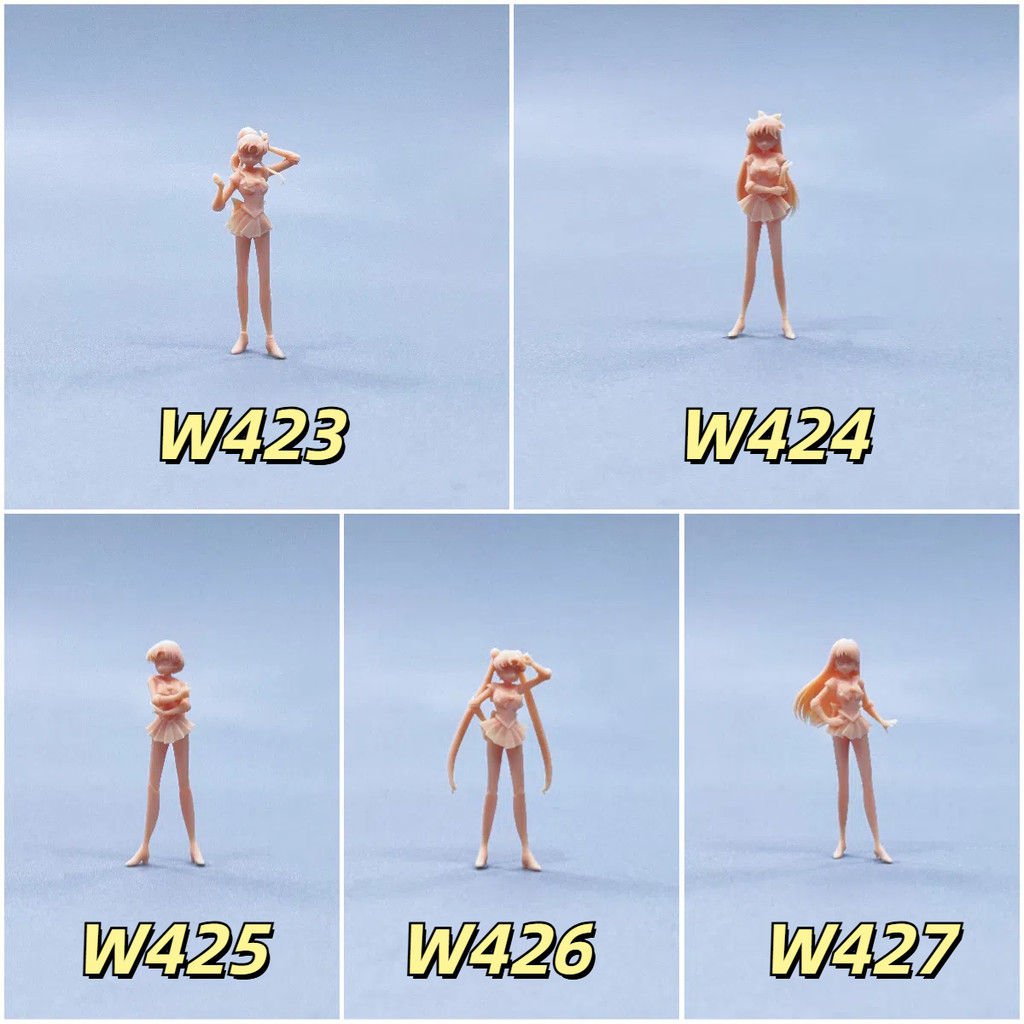 [Uh Hum Model] Búp bê 1: 64 1: 43 Mô hình màu trắng thu nhỏ Thủy thủ mặt trăng Hare W423 W427 ...