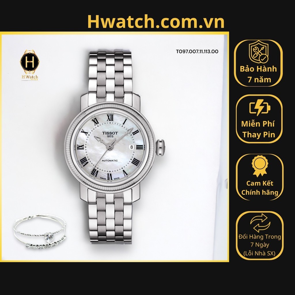 [Có sẵn] [Chính hãng]Đồng Hồ Nữ Tissot Automatic T097.007.11.113.00 (T0970071111300) Bridgeport ...