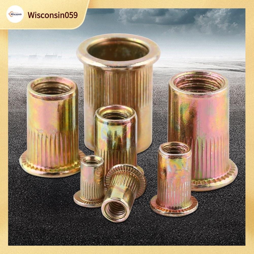 M3-M12 Thép Carbon phẳng có ren đinh tán mặt bích Rivnut Nutsert Fastener 【Wisconsin059 ...