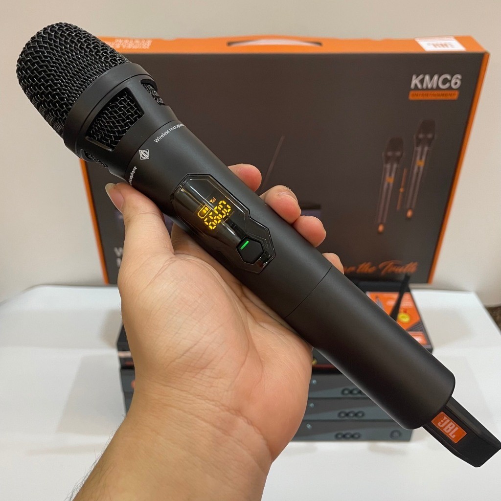 Micro không dây JBL kmc6 hàng chuẩn tay mic kim loại, mic nhẹ dễ hát ...