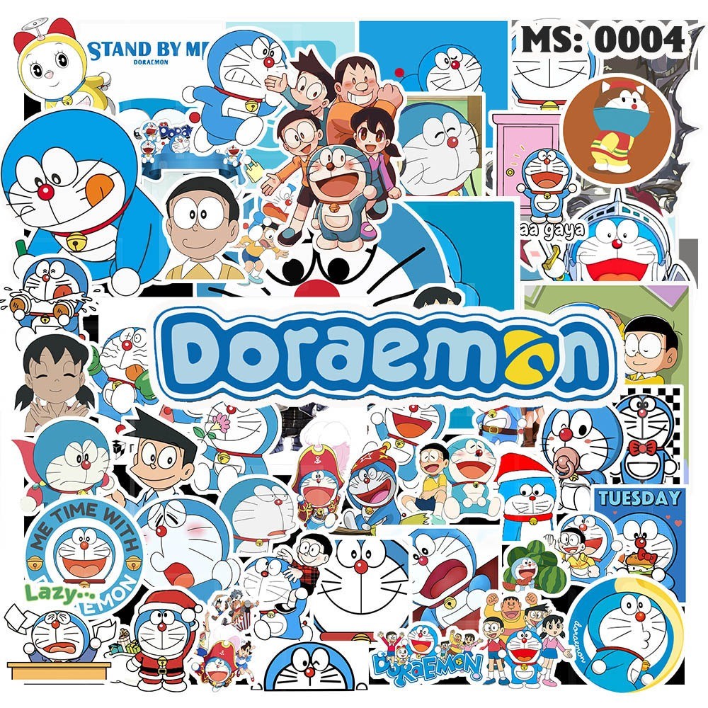 Bộ 50 cái Sticker Doraemon chống nước, Hình dán Doraemon cute, Sticker ...
