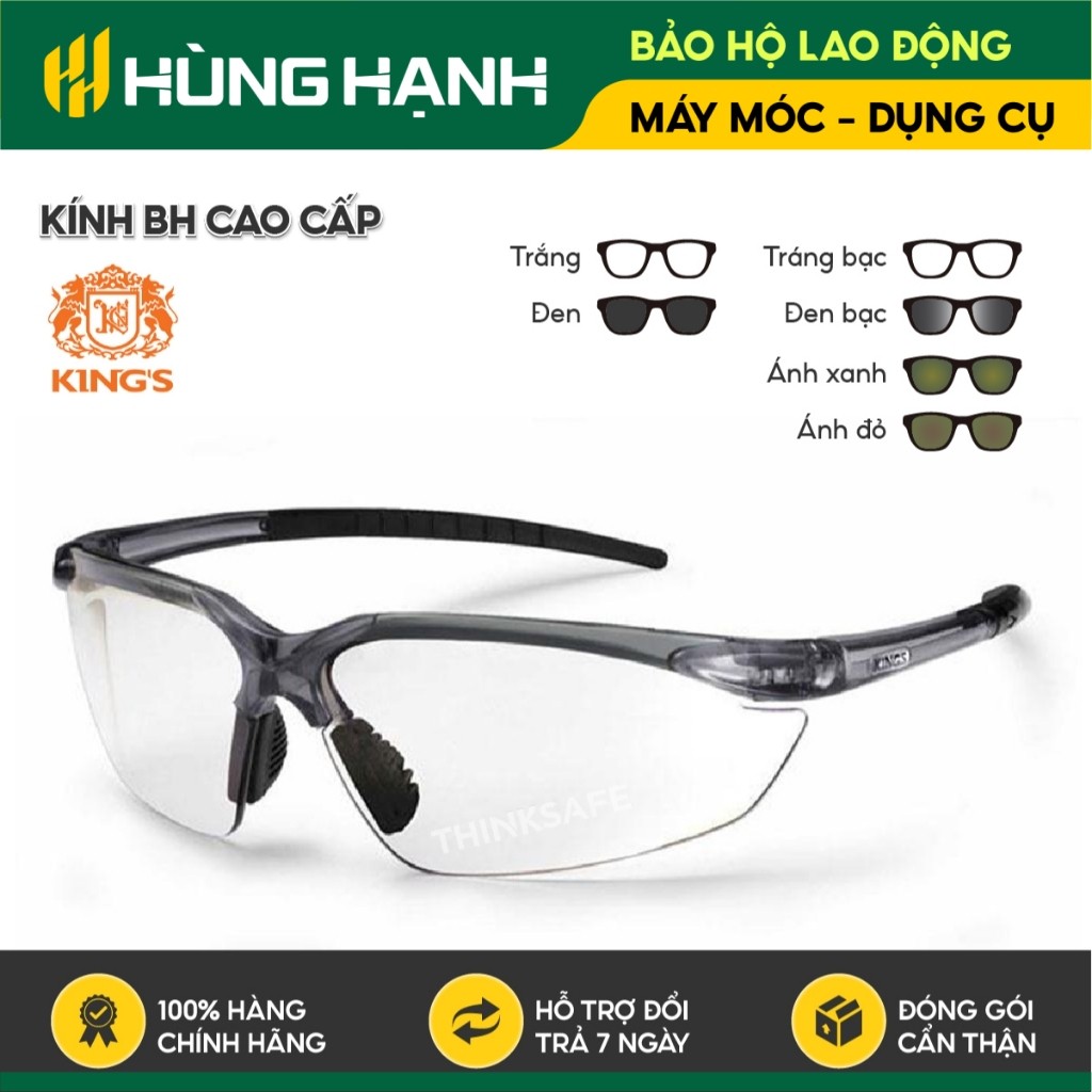 Kính bảo hộ Kings KY711 chống bụi, tia UV trong suốt, chống mờ sương ...