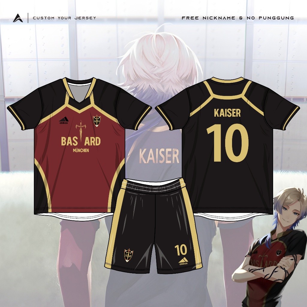 Jersey Futsal Cosplay Anime Blue Lock Bastard Munchen | Shopee Việt Nam