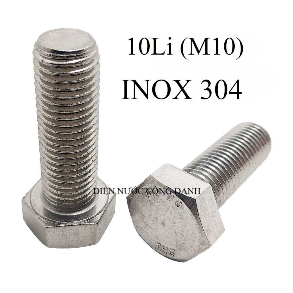 Bulong 10li(M10) INOX 304 KHÔNG RỈ ( đủ size)- COMBO 10 CON+ TÁN- ĐIỆN ...