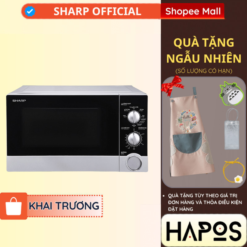 Lò vi sóng Sharp có nướng 20 lít Chính hãng 1000W R-G222VN-S - Bảo hành chính hãng - HAPOS ...