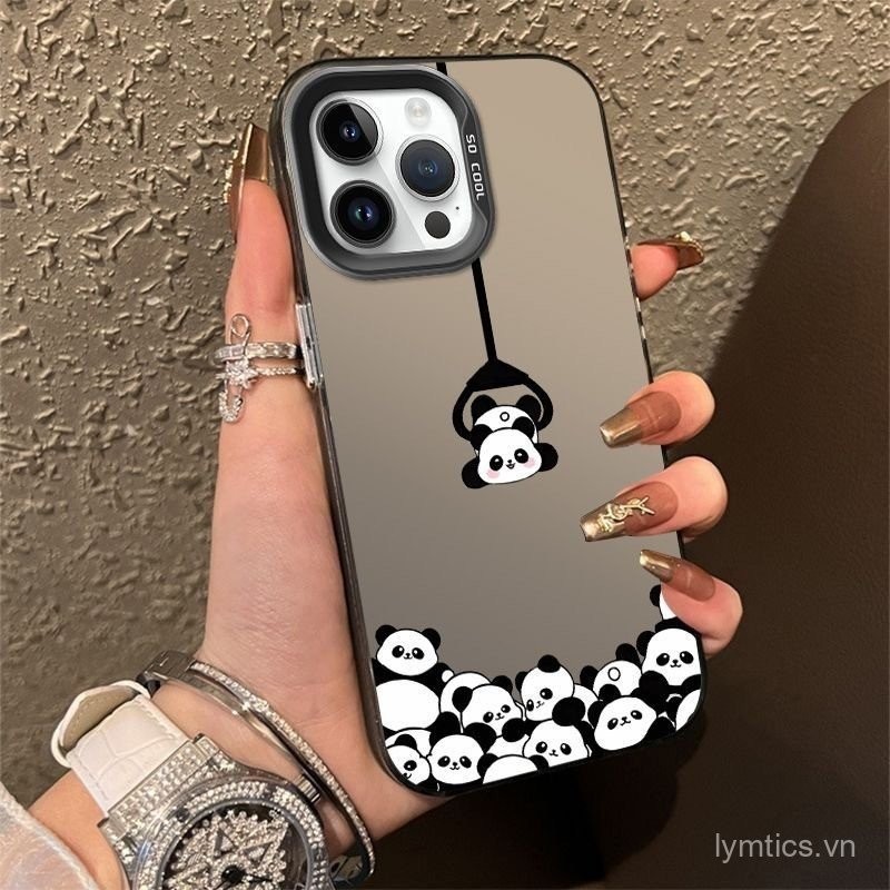 Ốp điện thoại hình gấu trúc dễ thương đơn giản, tương thích với iPhone ...
