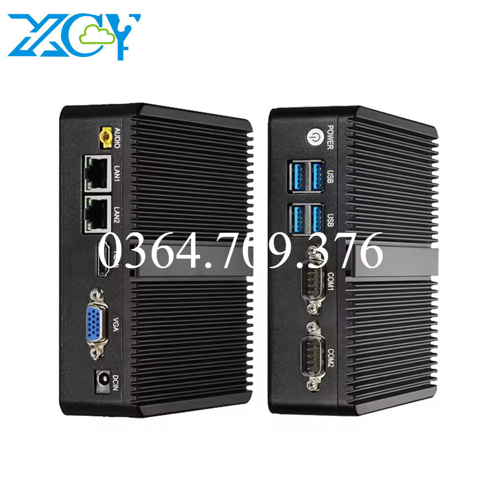 Xcy không quạt Mini PC để bàn j4125 J1900 3805U i3 i5 5200U NUC Mini PC Win10 Linux với RS232 ...