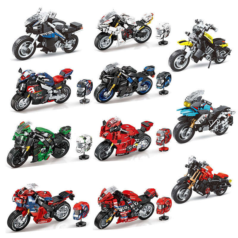 ( Mưa sale ) Xe Máy Bộ Xe Máy Tương Thích Lego Xe Máy Đua Rider Người ...