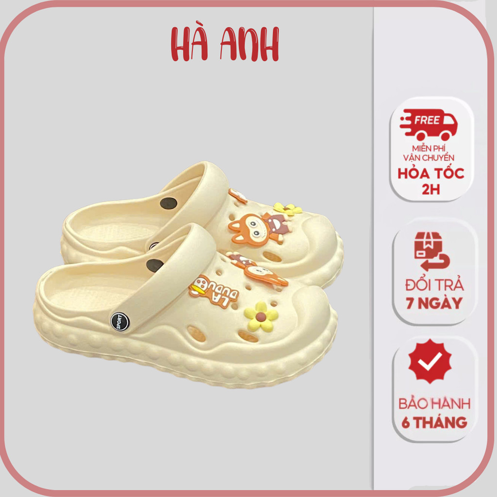 Dép sục nữ dáng crocs Dép Hà Anh chất liệu cao su eva đế cao 3cm HQ005 | Shopee Việt Nam