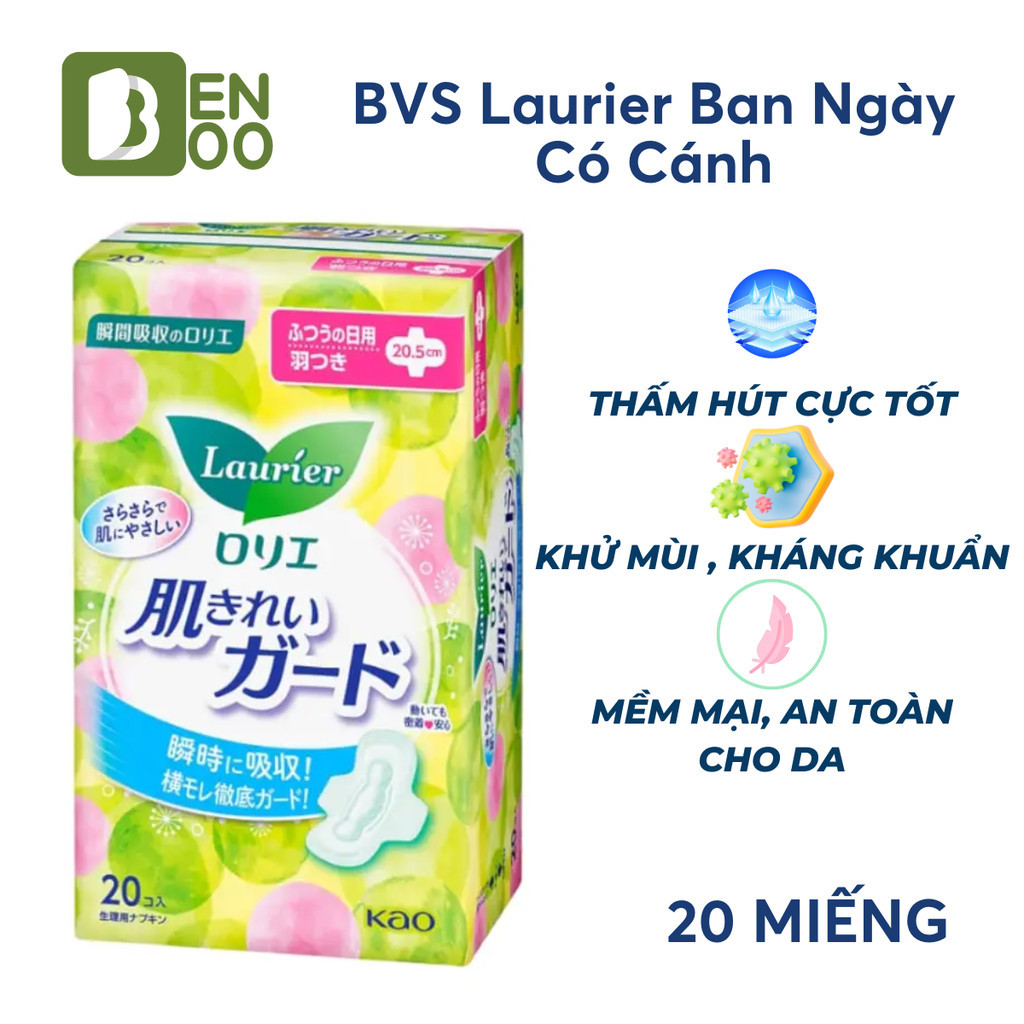 BVS Laurier ban ngày có cánh 20.5cm băng về sinh 1 bịch 2 gói (40 miếng ...