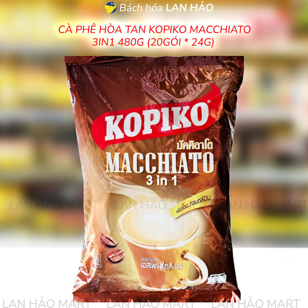 CÀ PHÊ HÒA TAN KOPIKO MACCHIATO 3 IN 1 GÓI 480G (20 GÓI x 24G) | Shopee Việt Nam