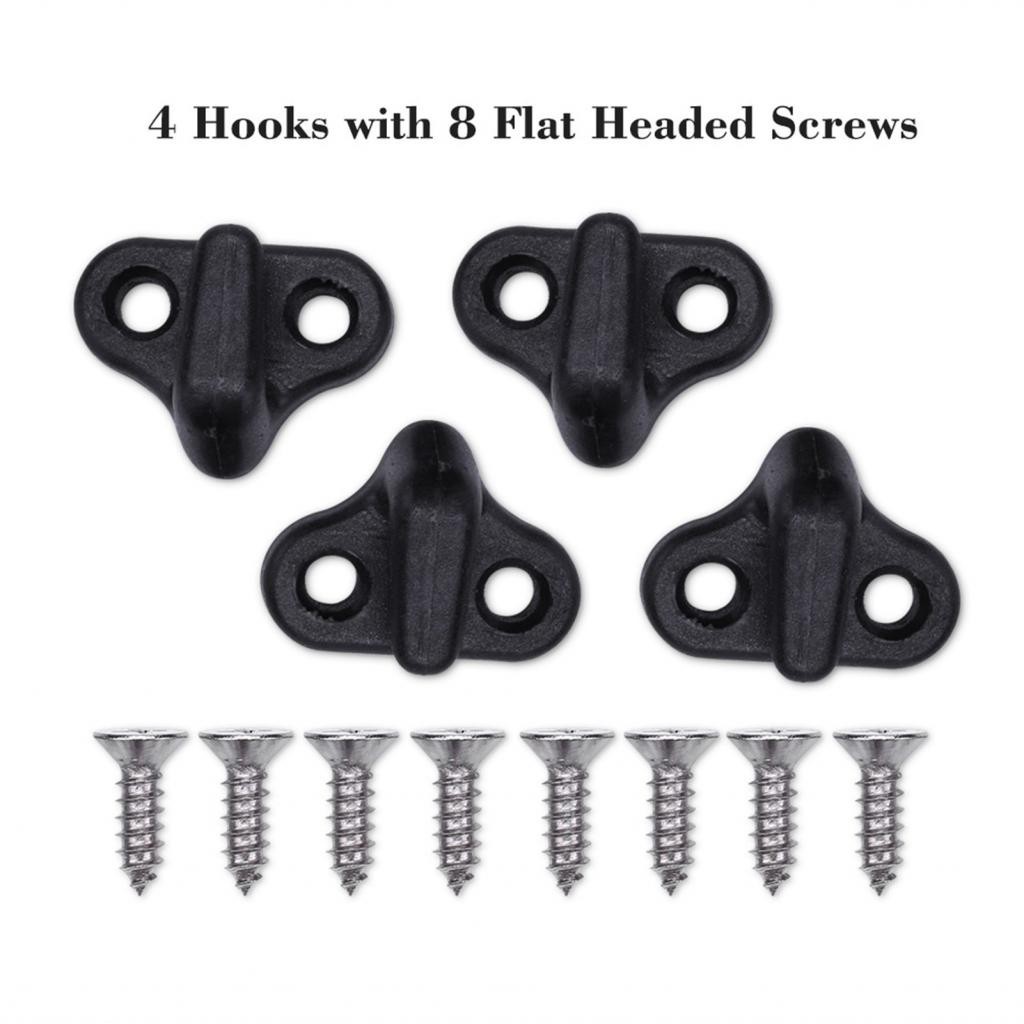 Nea Nylon Kayak Lashing J Shape Hooks Replacement Black With Flat Head ...