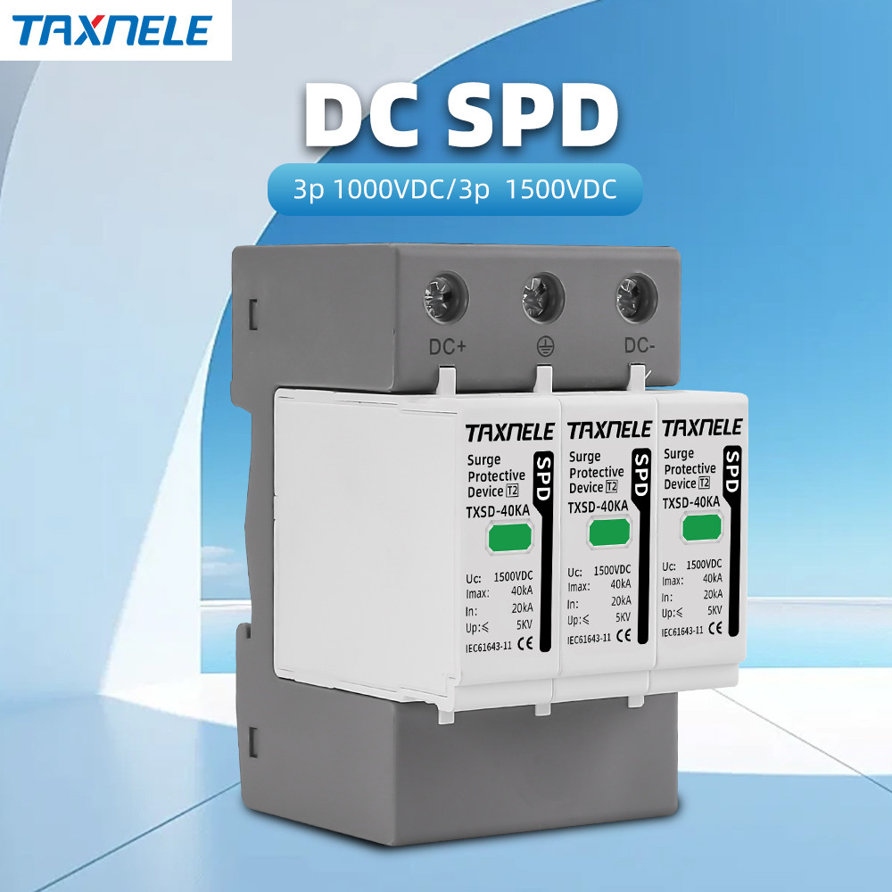 Dc SPD Surge Protector PV Quang điện 3P 1000V 1500V 40KA Chống sét bảo ...