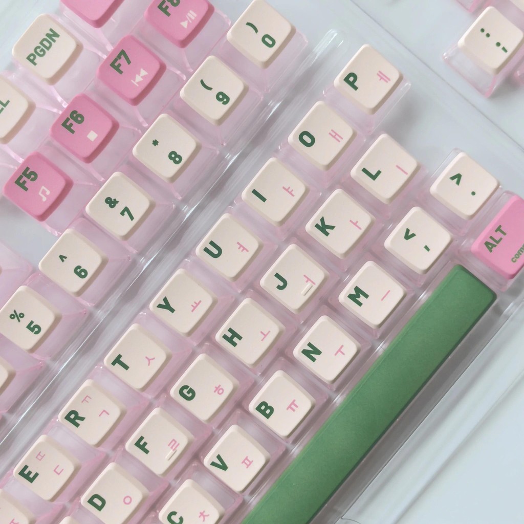 [Keycaps Hàn Quốc] 116 Phím Keycap Hàn Quốc Màu Hồng Trong Suốt Pudding ...