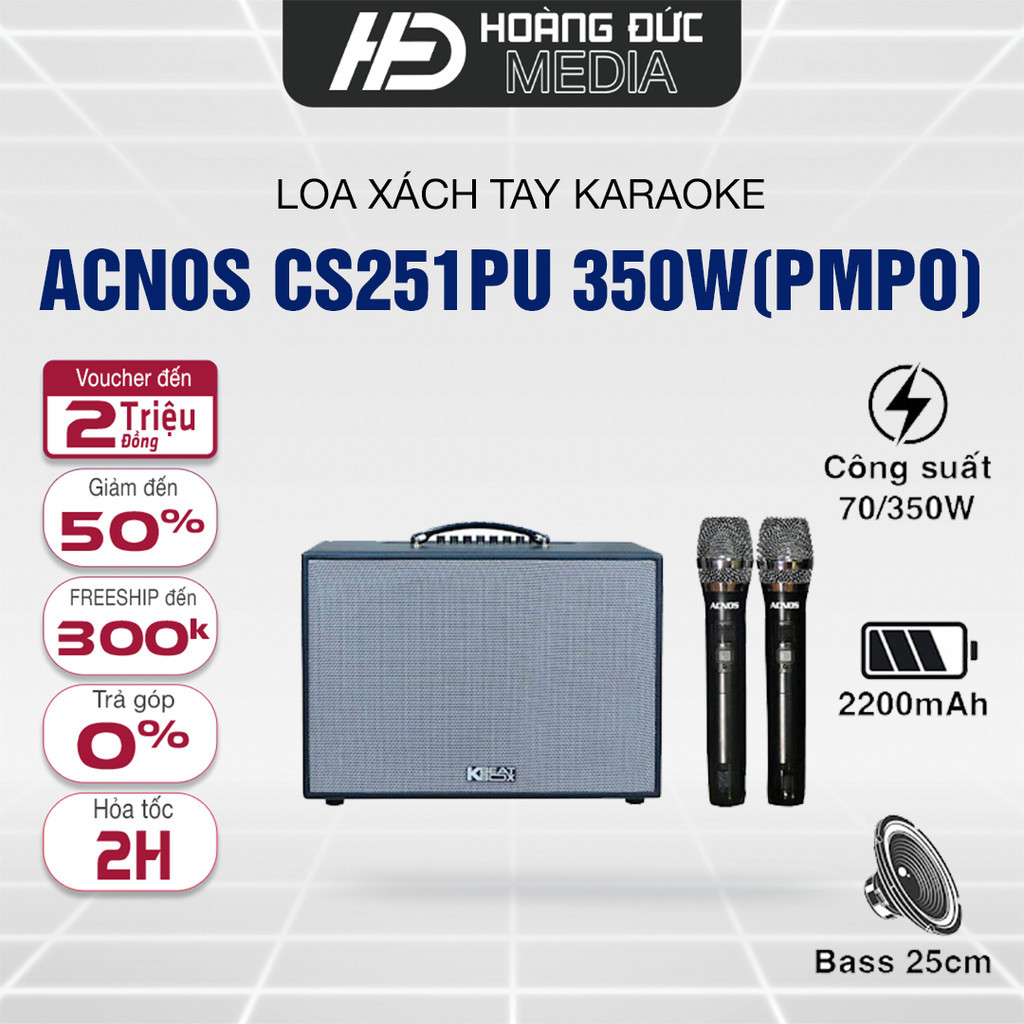 Loa Karaoke Xách Tay ACNOS CS251PU 350W Tặng Kèm 2 Mic Hàng Chính Hãng - Bảo Hành 12 Tháng ...