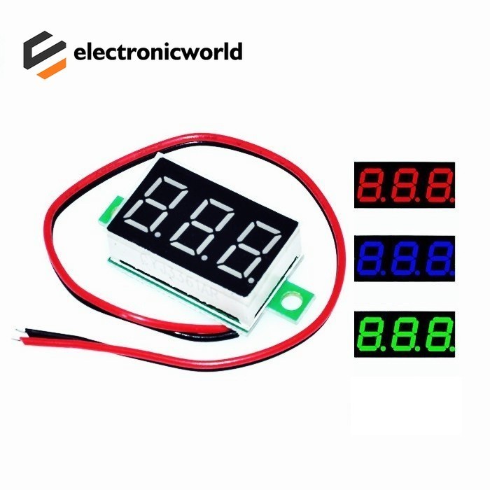Màn hình hiển thị LED 0,36 inch DC2.7V-32V đỏ / xanh / xanh / đèn LED đầu đồng hồ đo điện áp kỹ ...